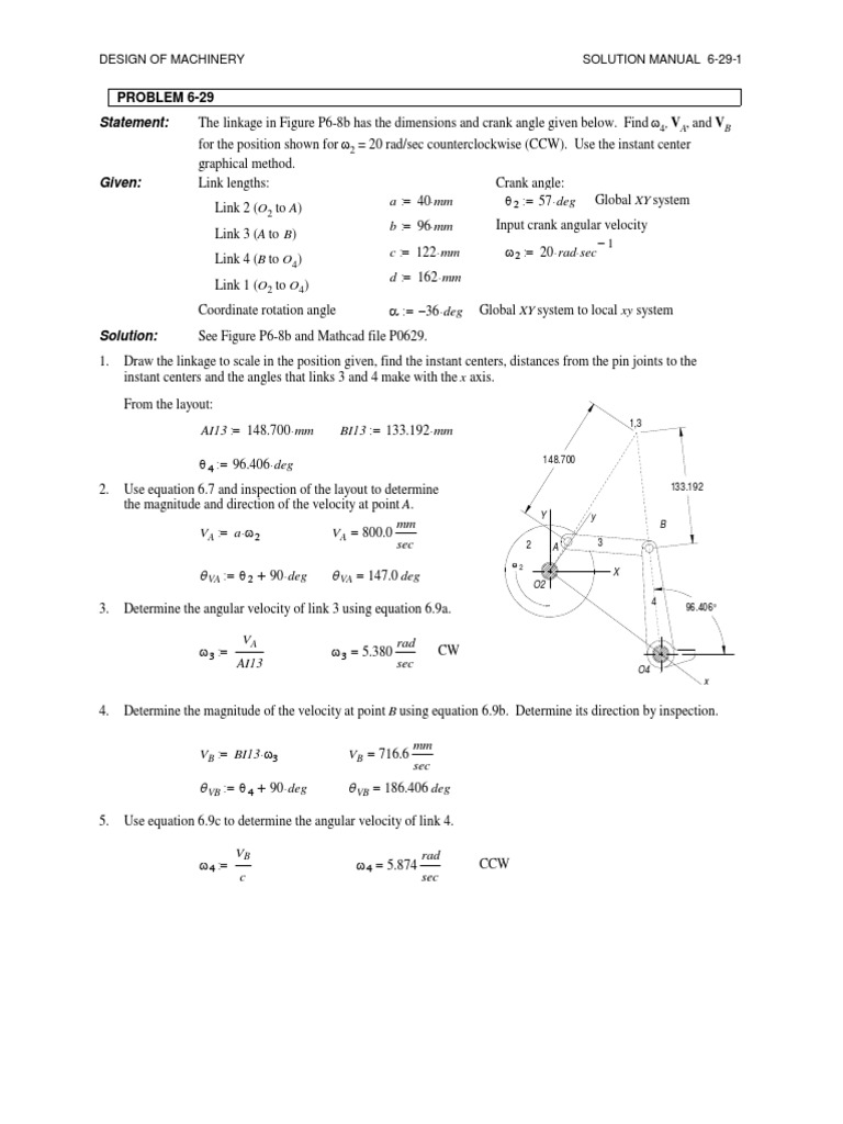 Statement:: PROBLEM 6-29 | PDF | Angle | Machine (Mechanical)