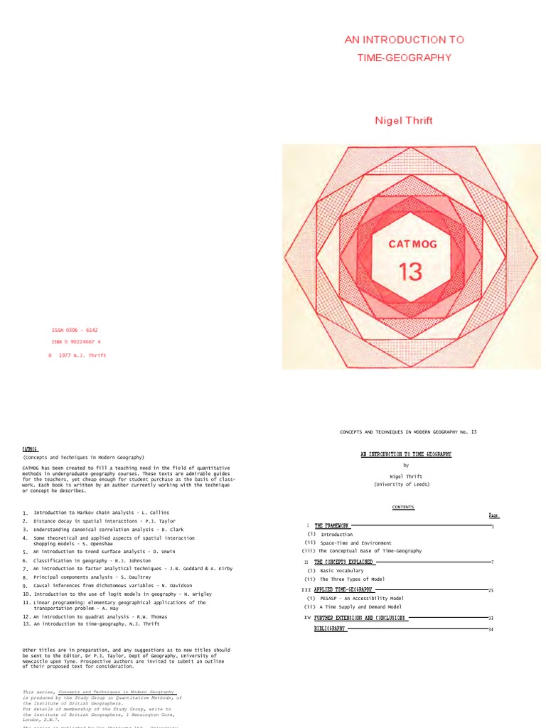 THRIFT An Introduction To Time Geography 1978-1 | PDF | Geography ...