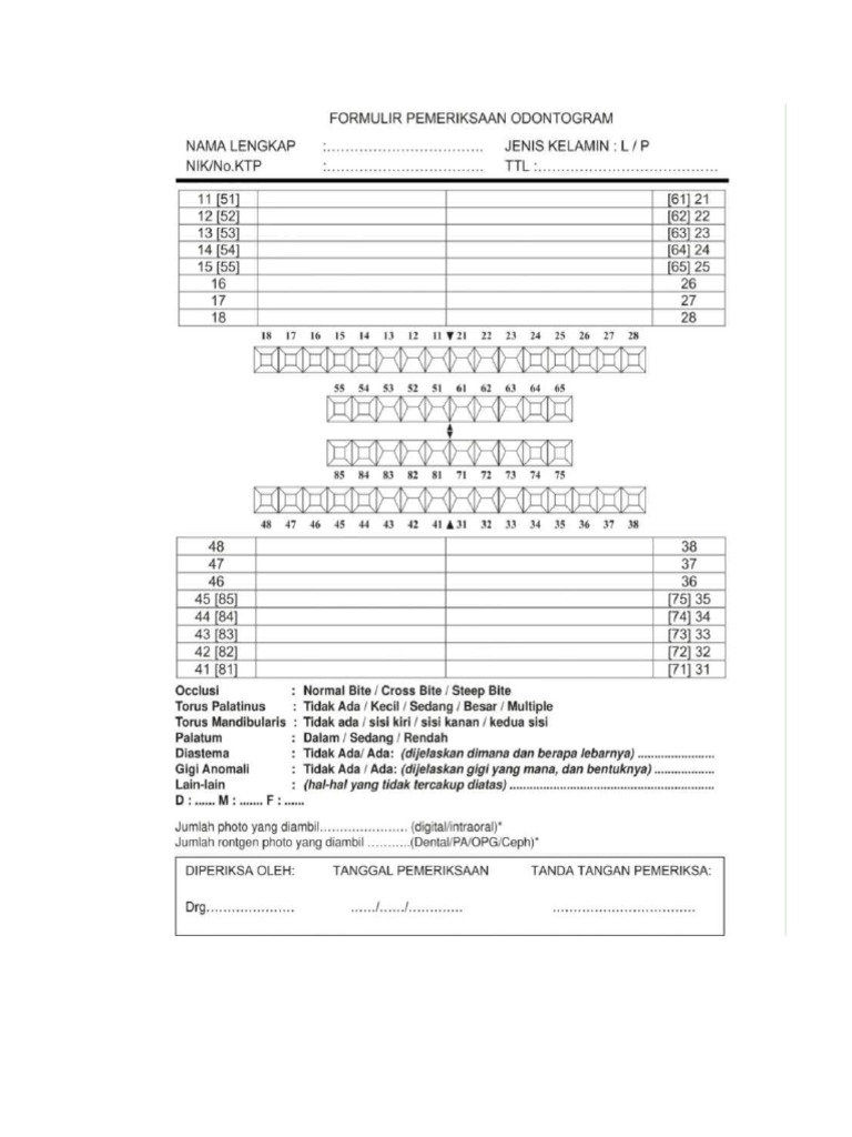 Rekam Medis Odontogram | PDF