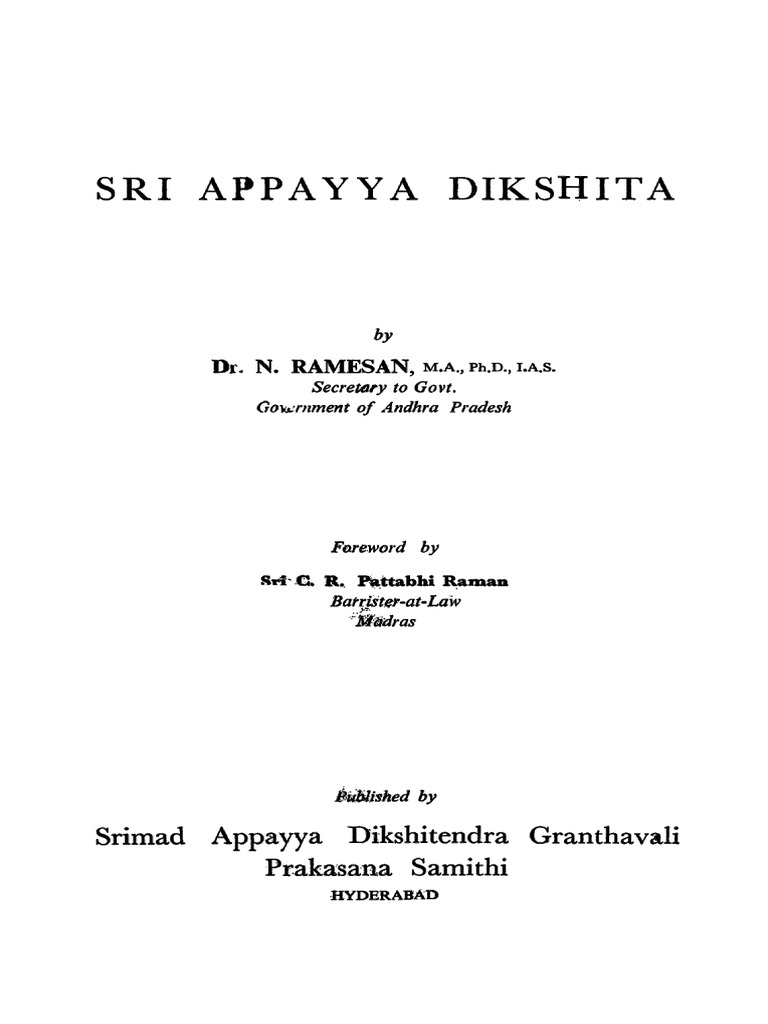Sri Appayya Dikshita | PDF
