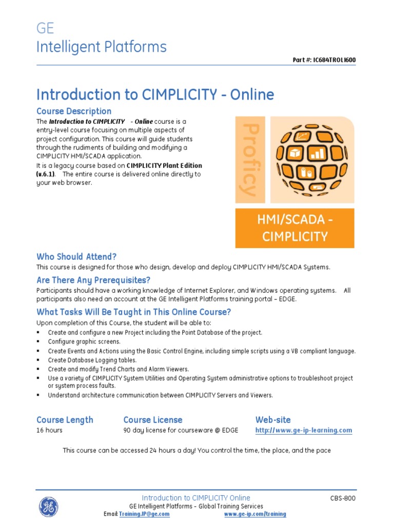 CBS-800 Introduction To CIMPLICITY Online | PDF | Scada | Internet Explorer