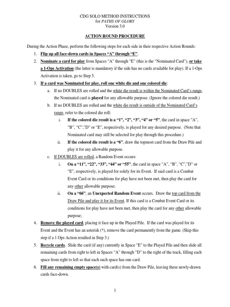 Solo CDG Method Instructions (v3.0) | PDF | Poker | Tabletop Games