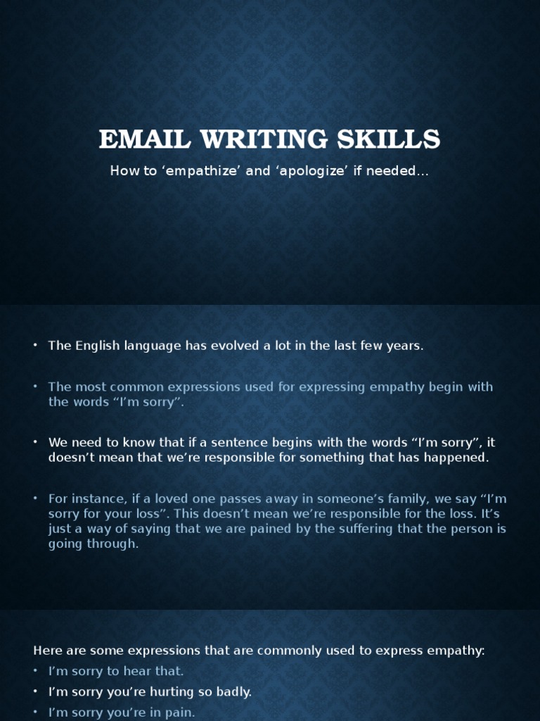 Email Writing Skills - Part 5.how To 'Empathize' and 'Apologize' If ...