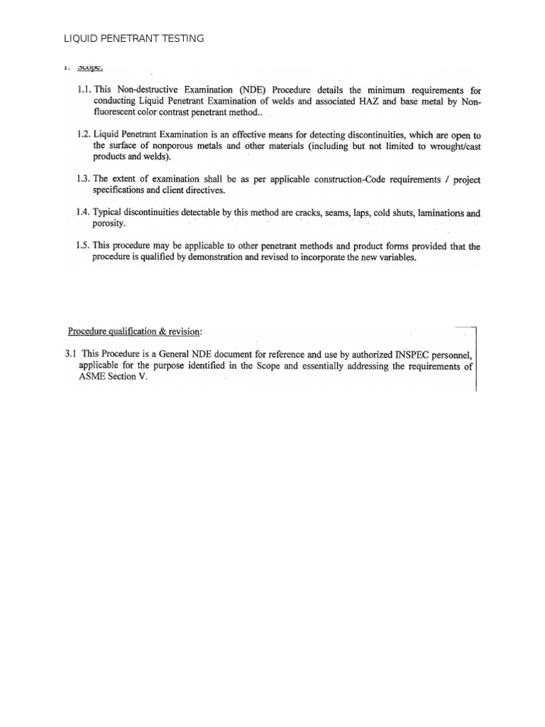 Liquid Penetrant Testing | PDF