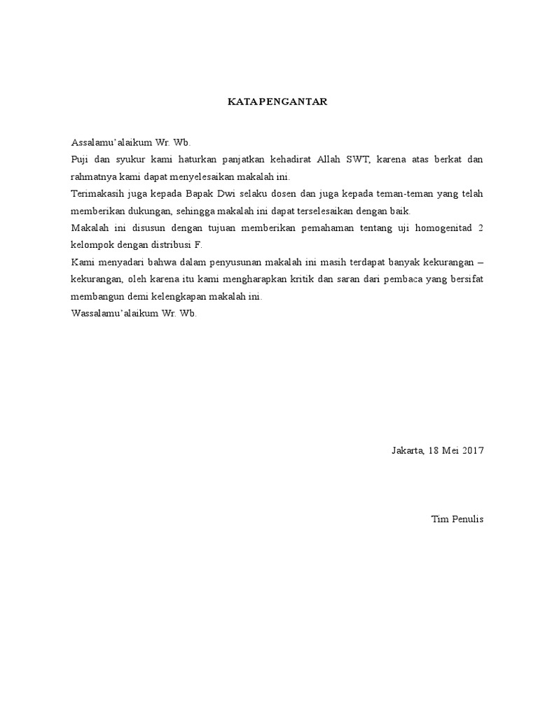 Uji Homogenitas Dua Kelompok F | PDF