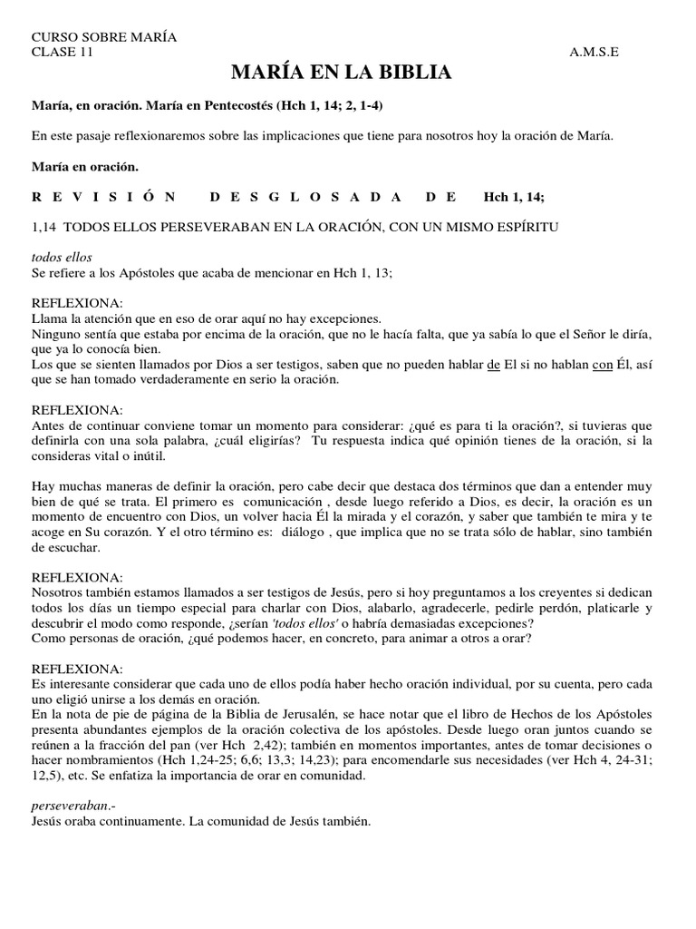 María en Pentecostes | PDF | María, madre de Jesús | Pentecostés