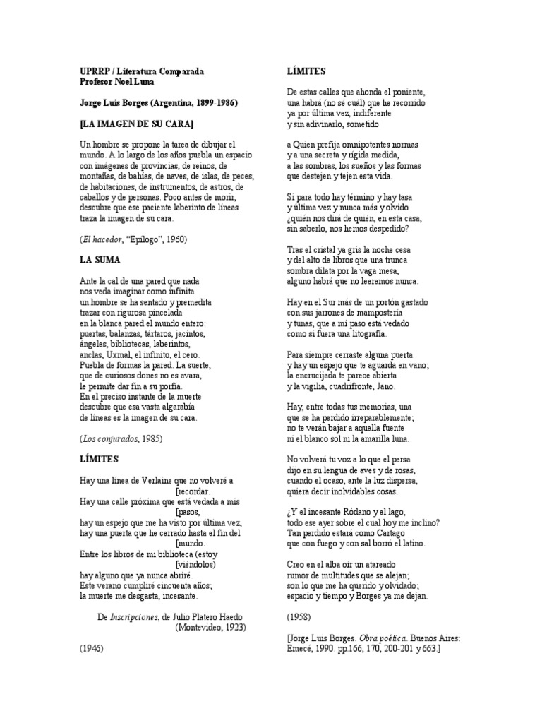 Borges-Suma y Limites PDF | PDF