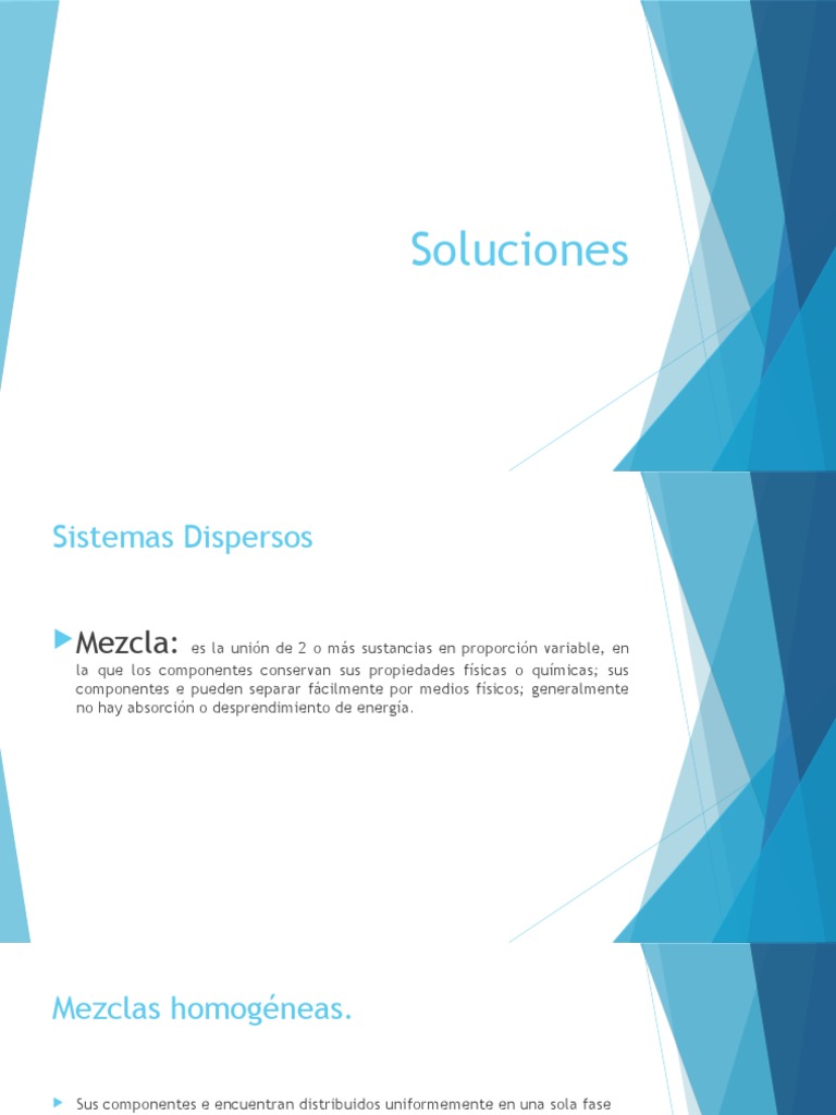 Soluciones y Mezclas | PDF | Mezcla | Solubilidad