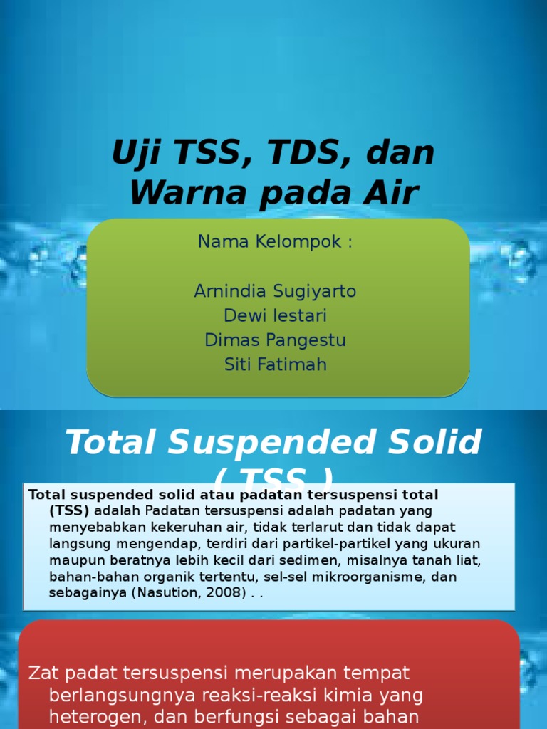 Uji TSS, TDS, Dan Warna Pada, Edit | PDF