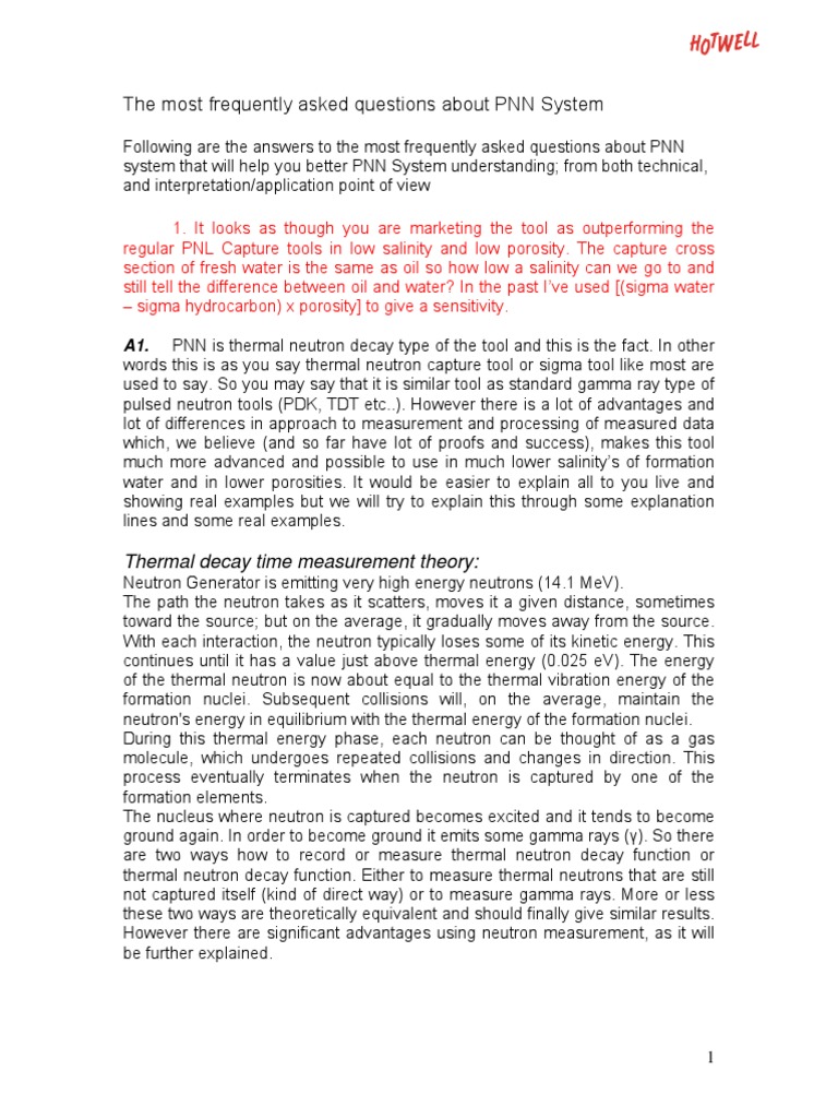 PNN Most Frequent Questions and Answers | PDF | Neutron | Gamma Ray