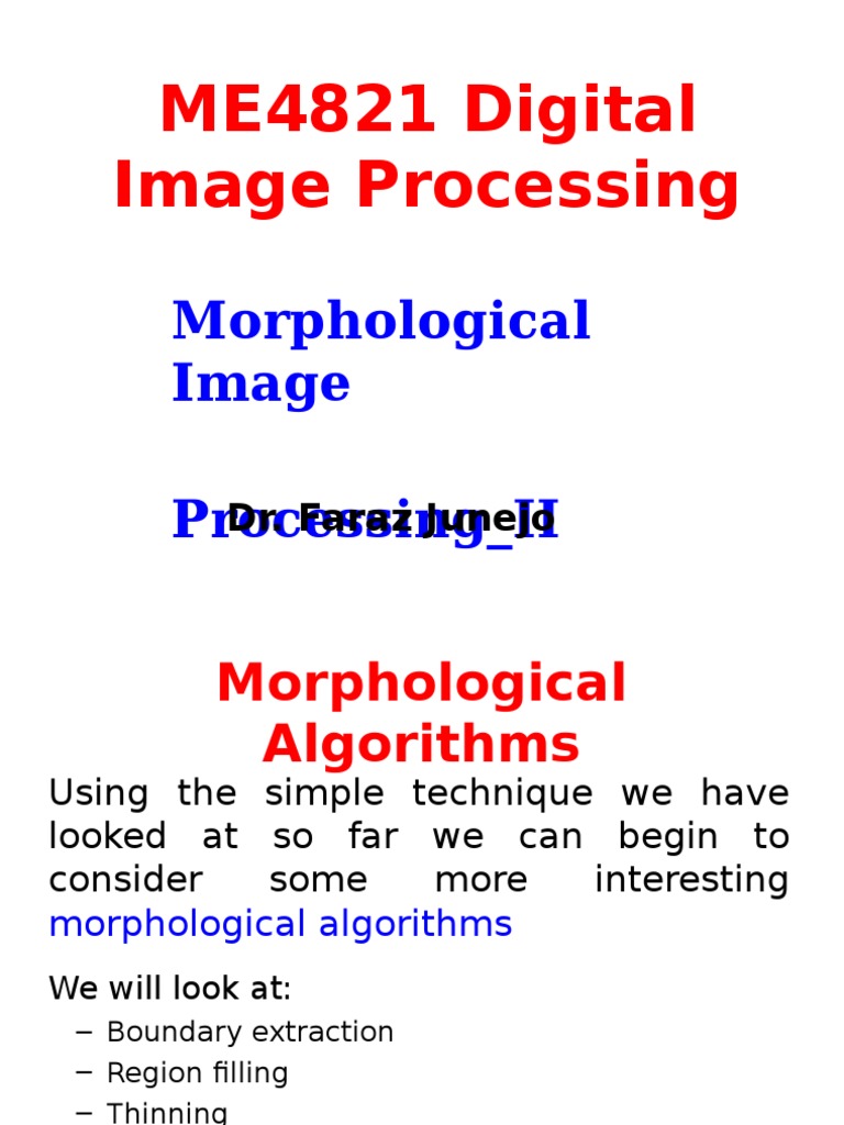 Lecture 10 Morphological IP - 2 | PDF | Image Processing | Computer Graphics