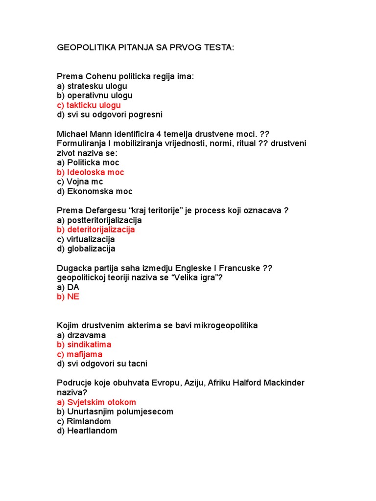 Geopolitika Sva Pitanja 2 | PDF