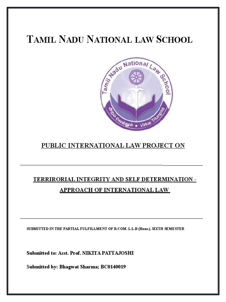Public International Law Project | PDF | Self Determination | Sovereign ...