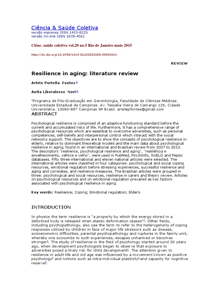 Resilience in Aging | PDF | Psychological Resilience | Social Support