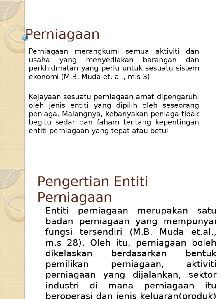 Bentuk-Bentuk Entiti Perniagaan
