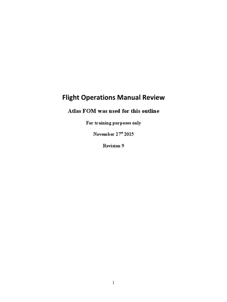 Flight Operations Manual Review 1 | PDF | Air Traffic Control ...