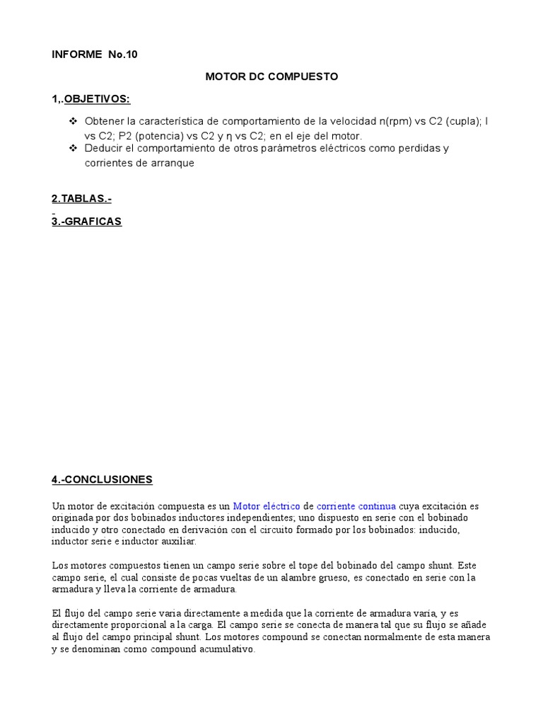 Informe 10 de Maquinas DC | PDF