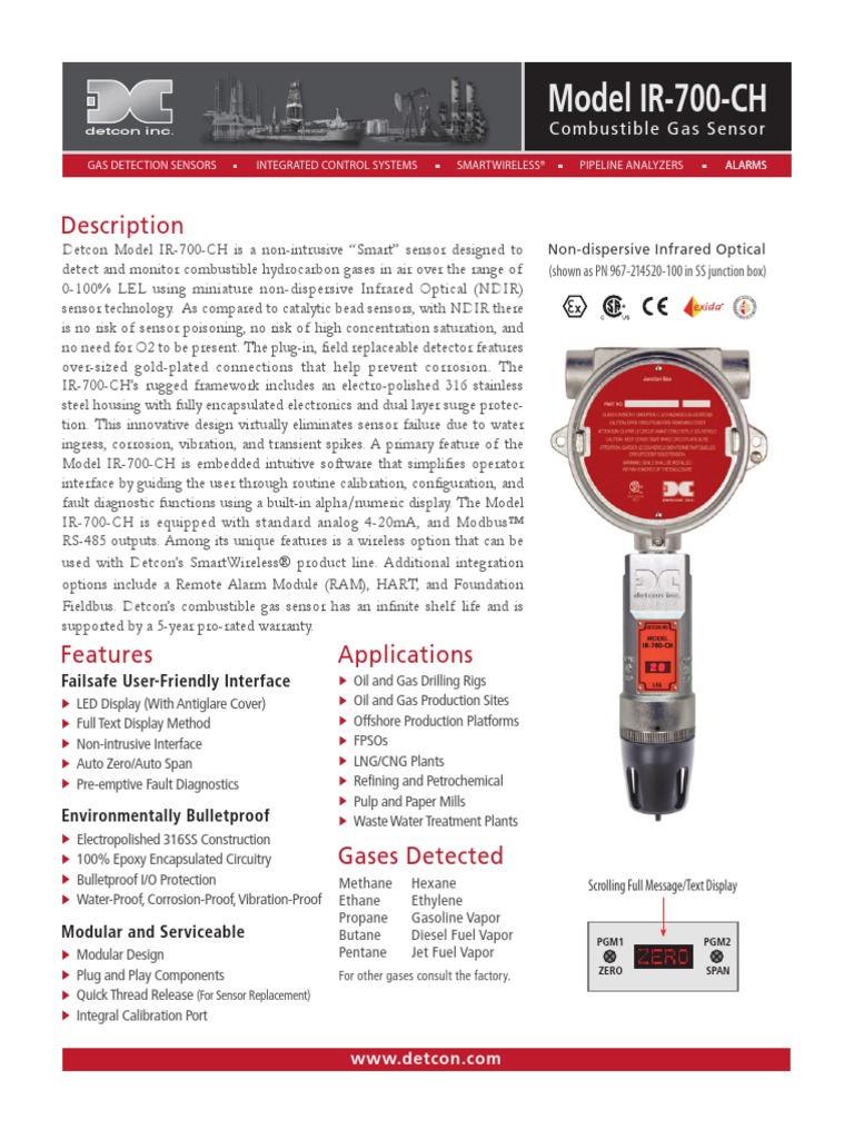 Ir-700-Ch Infrared Lel Pds | PDF | Diesel Fuel | Energy And Resource