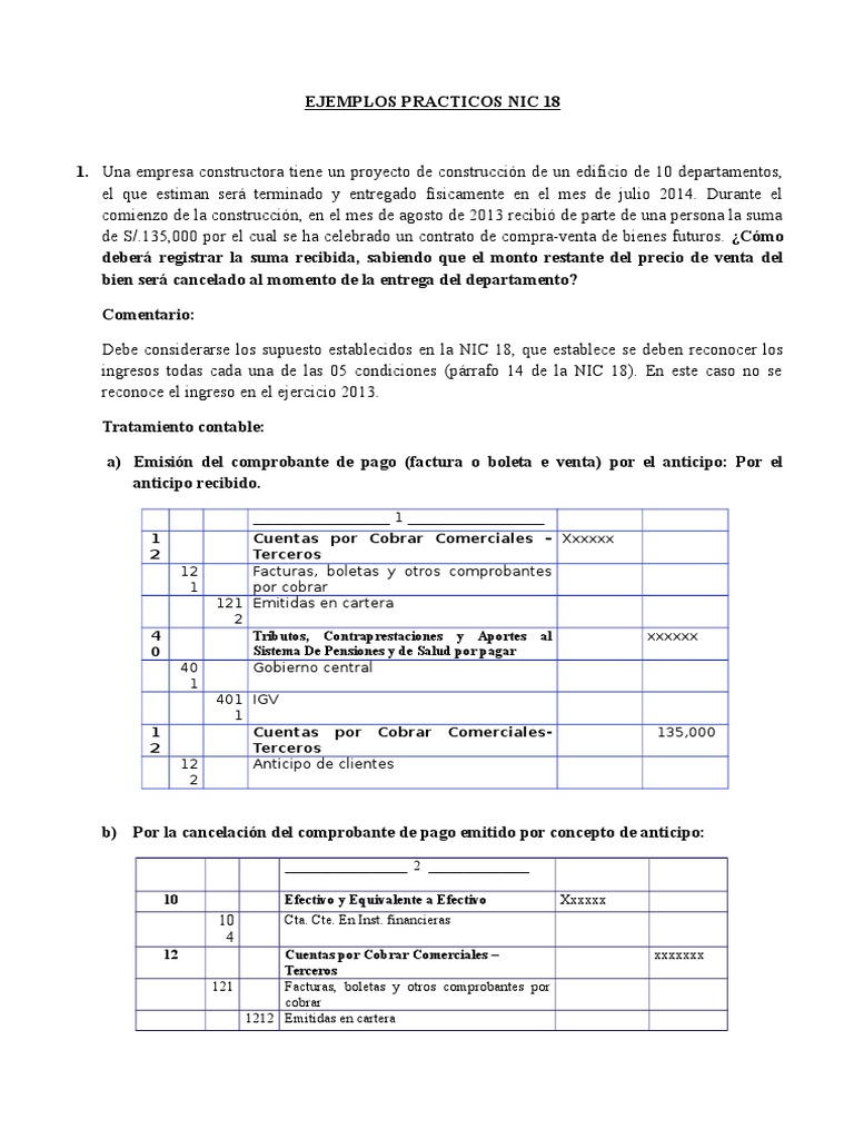 Caso Practico NIC 18 | PDF | Factura | Contabilidad