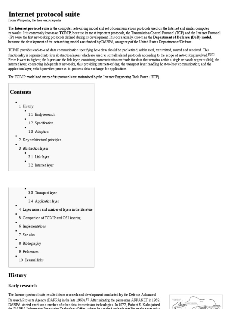 Internet Protocol Suite - Wikipedia, The Free Encyclopedia | PDF ...