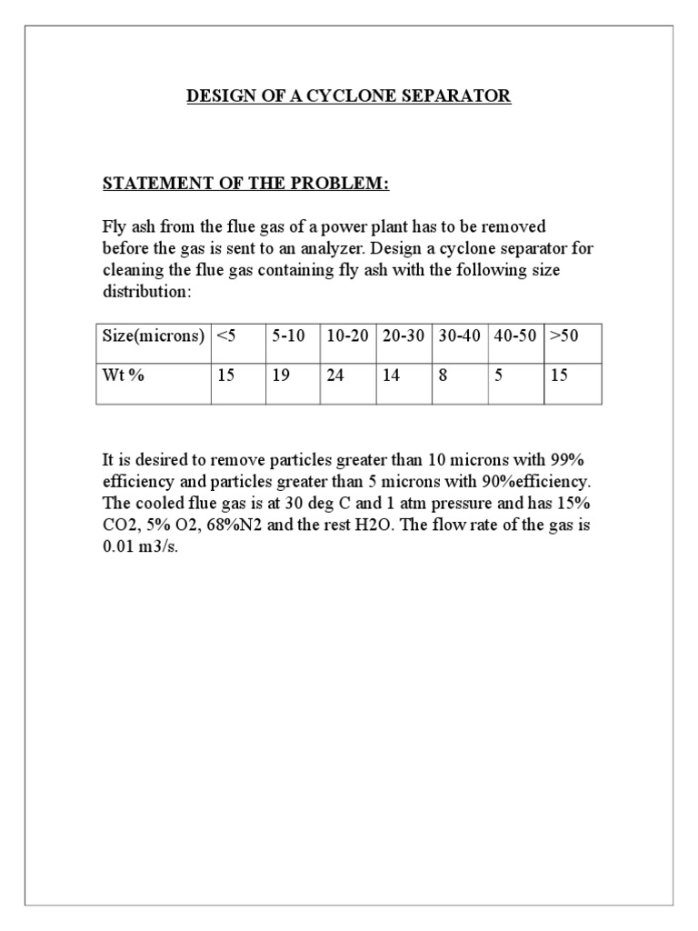 Cyclone Separator Design and Efficiency | PDF | Phases Of Matter ...
