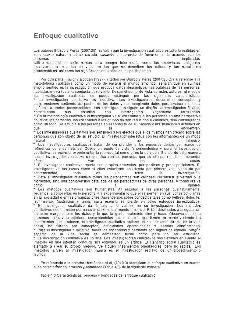 Enfoque Cualitativo | PDF | Investigación cualitativa | Etnografía