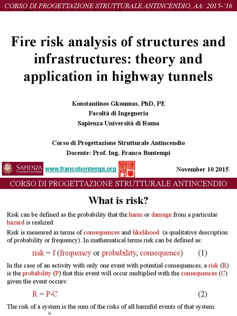 Fire Risk Analysis: A Lecture on Quantifying Fire Risk for Structures ...