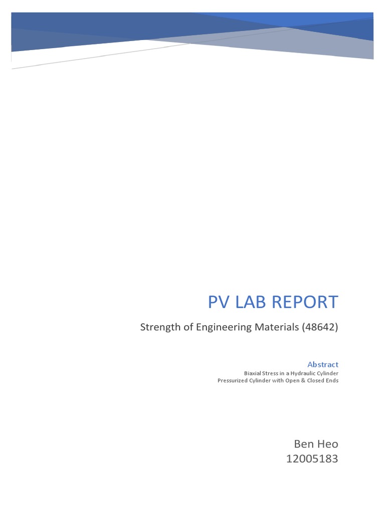 PV Lab Report | PDF | Yield (Engineering) | Mechanics