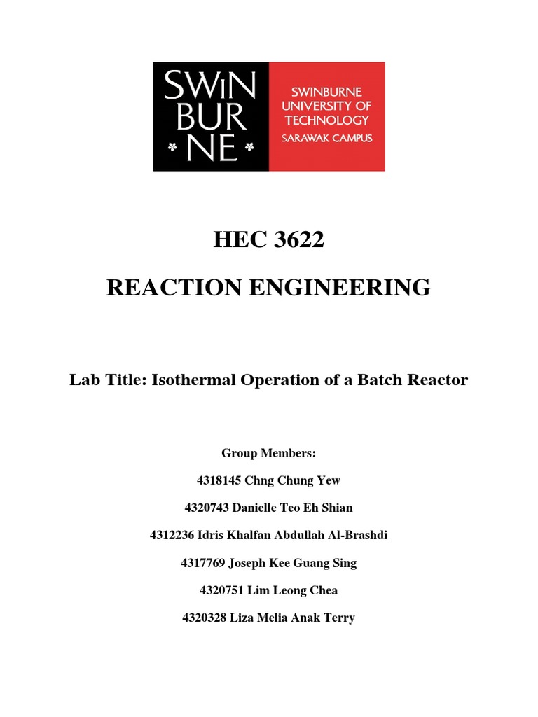 Isothermal Operation of A Batch Reactor | PDF | Sodium Hydroxide ...