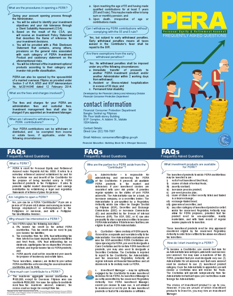 PERA Account FAQs and Guidelines | PDF | Securities (Finance ...