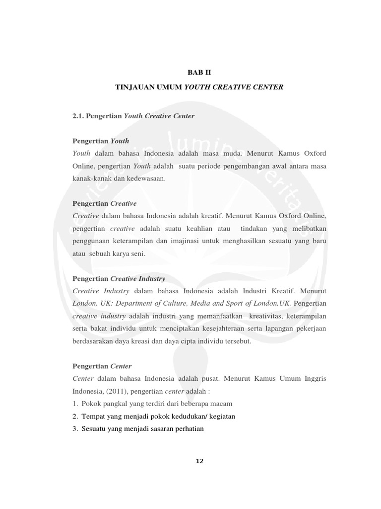 Standar Ruang Kreative Center PDF | PDF