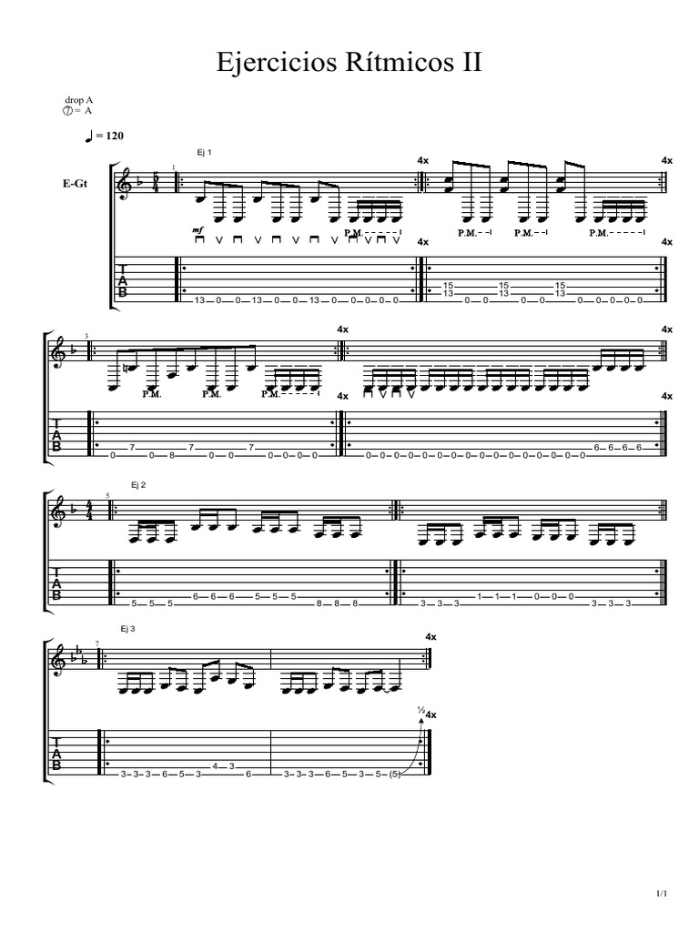 Ejercicios Rítmicos 2 | PDF | Notación musical | Composiciones Musicales