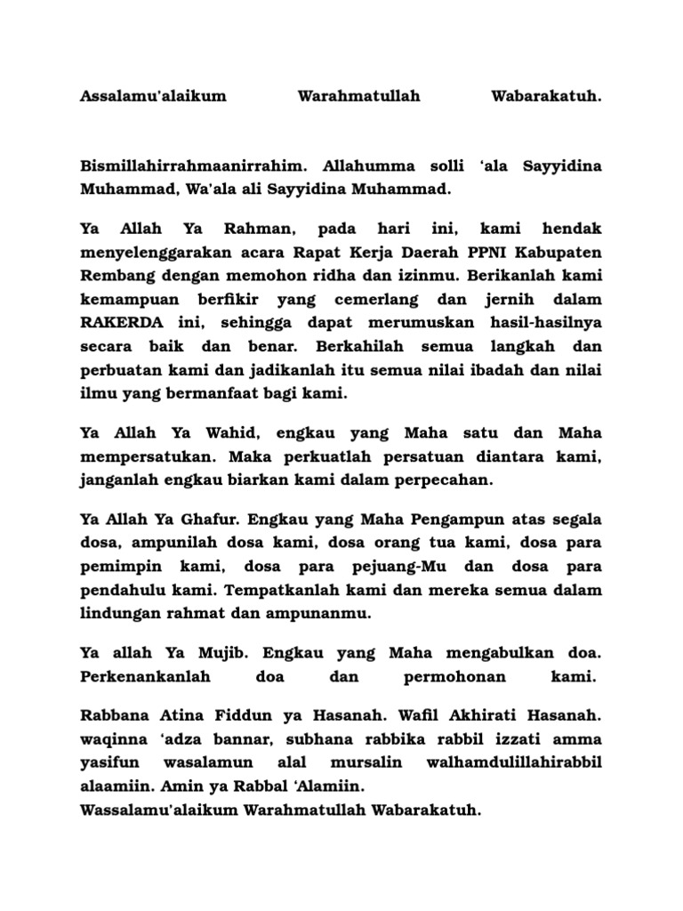 Doa Rakerda | PDF