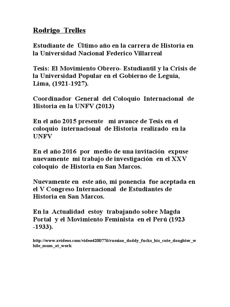 Rodrigo Trelles - CV | PDF | Feminismo | Estudios de género