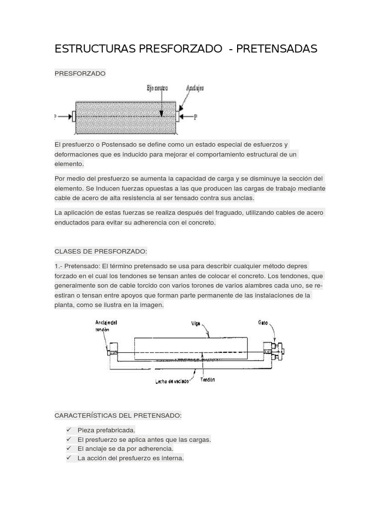 Estructuras Pretensadas Pdf Hormigón Pretensado Ingeniería De
