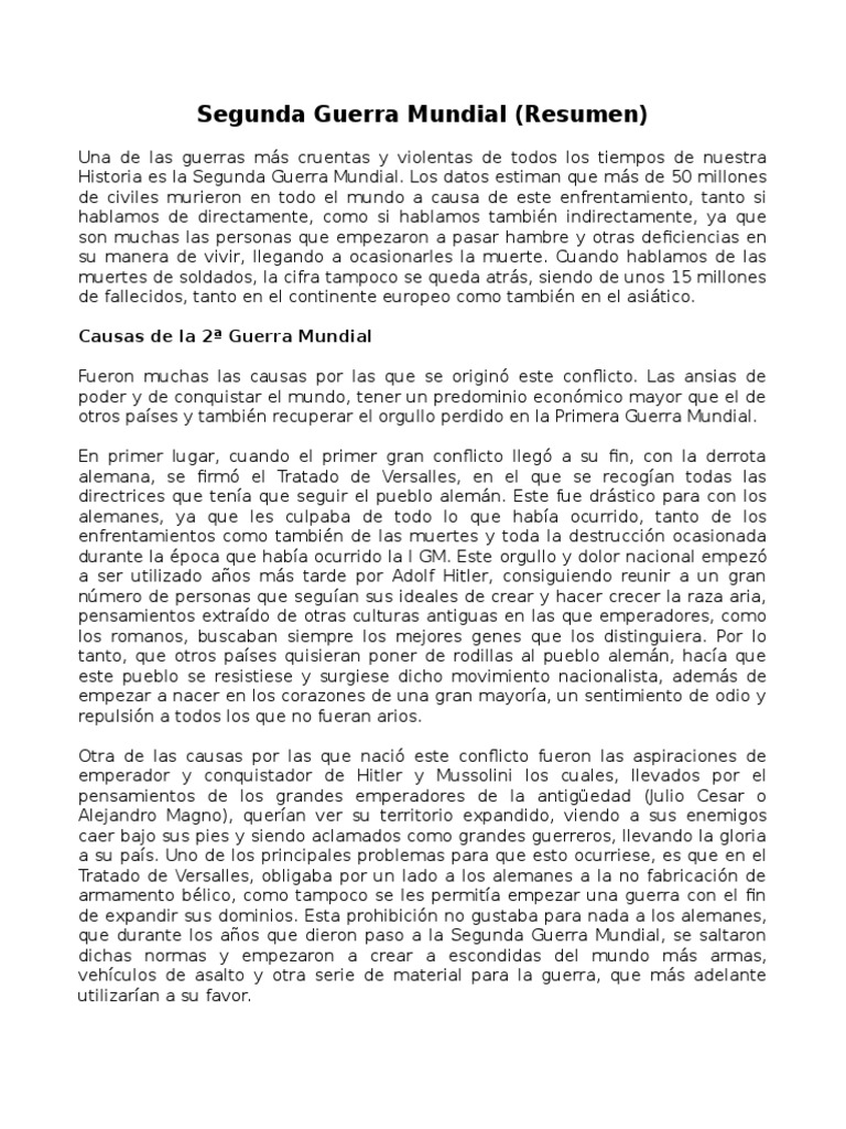Segunda Guerra Mundial (Resumen) | PDF | Aliados de la Segunda Guerra ...