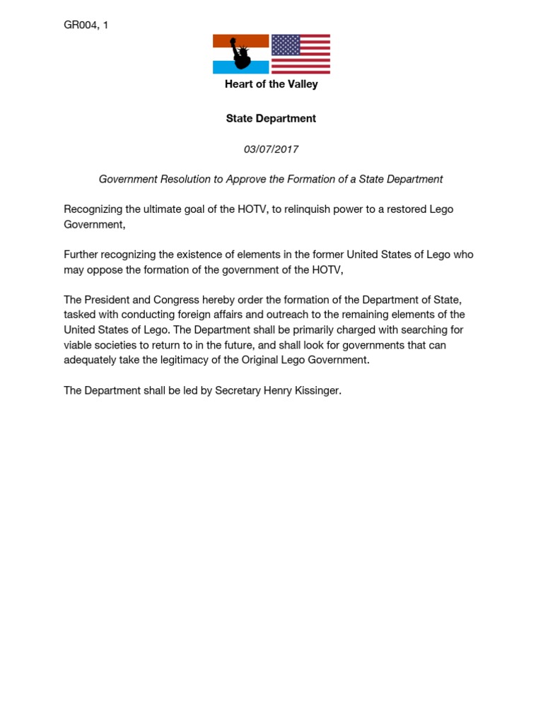 Formation of Lego State Department | PDF