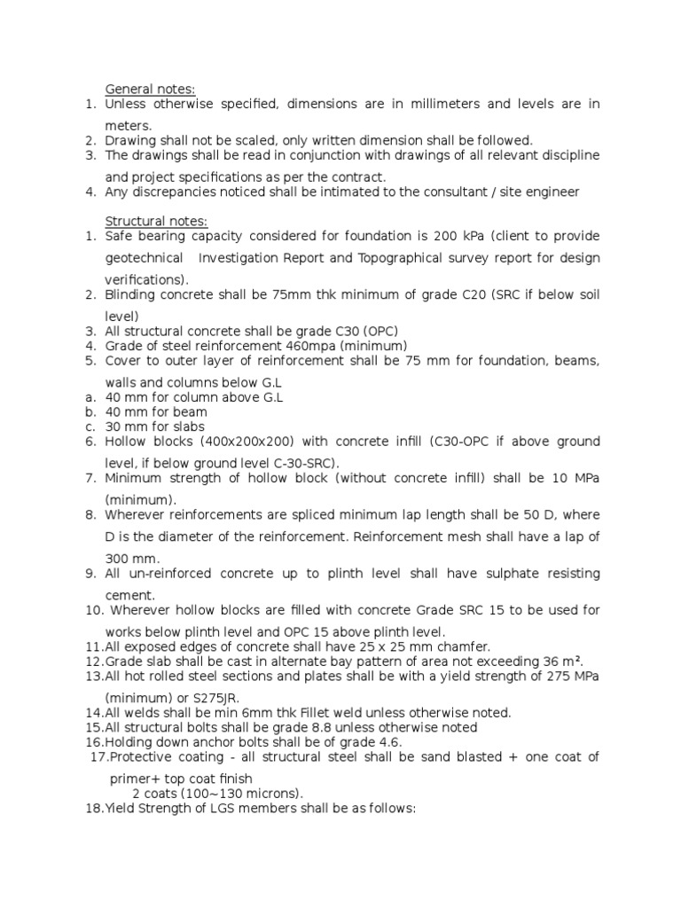 General Notes | Structural Steel | Concrete