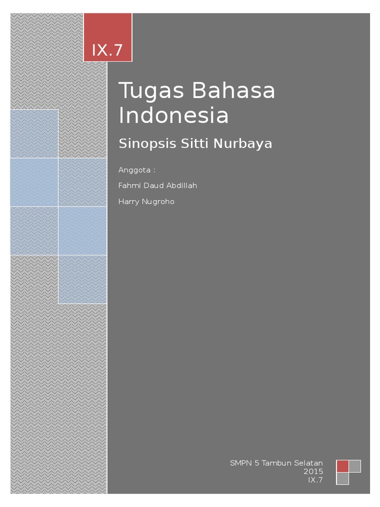 Sinopsis Novel Siti Nurbaya | PDF