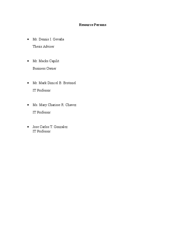 Resource Person | PDF