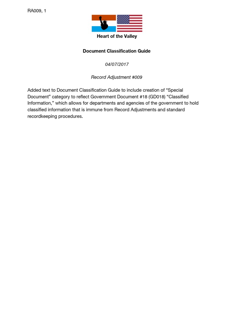 Ra 009 Documentclassificationguide | PDF