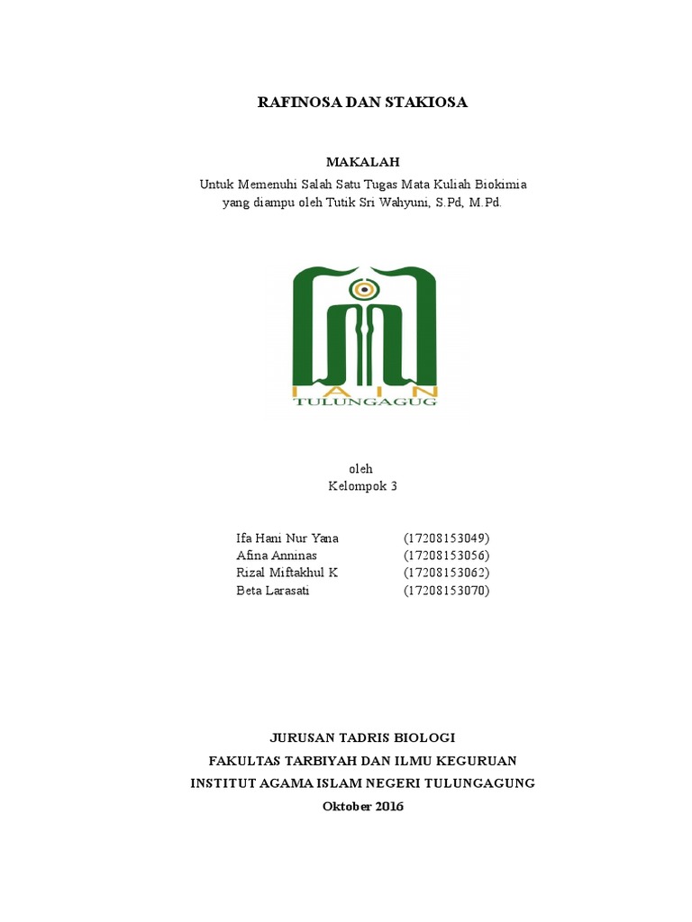 KEL 3 Rafinosa & Stakiosa | PDF