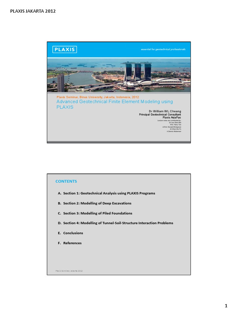 Seminar-Advanced Geotechnical Finite Element Modeling in Analysis Using PLAXIS PDF | PDF ...
