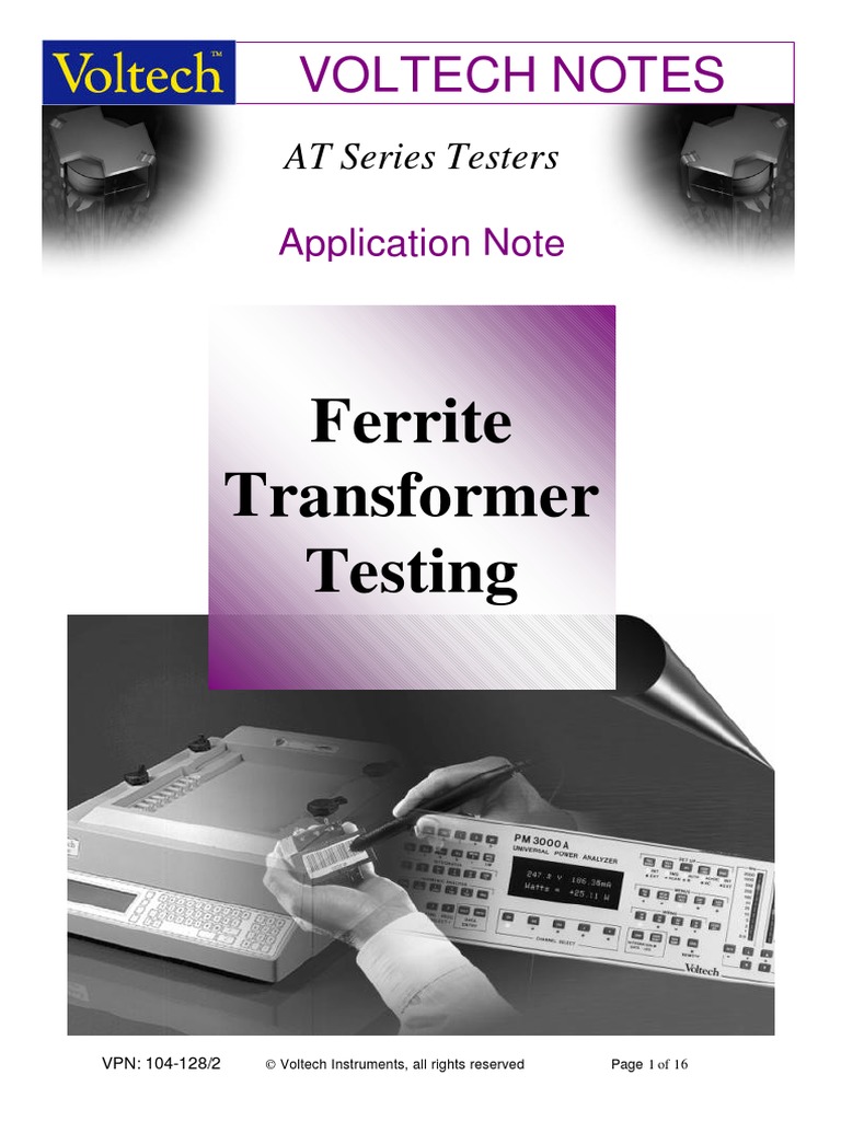 Ferrite Transformer Testing | PDF | Transformer | Electrical Impedance