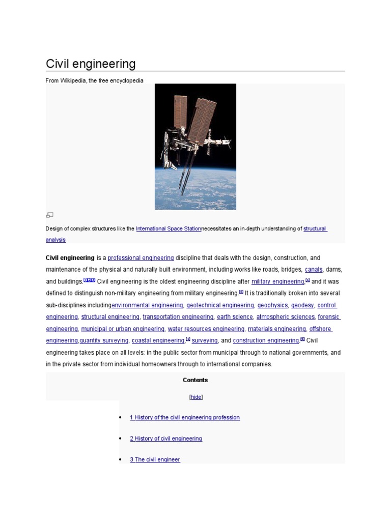 Civil Engineering: From Wikipedia, The Free Encyclopedia | PDF | Civil ...