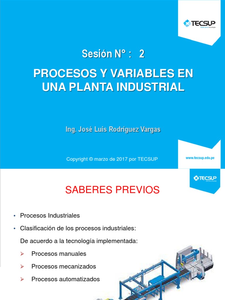 Sesion 2 Procesos y Variables en Una Planta Industrial | PDF | Sistema ...