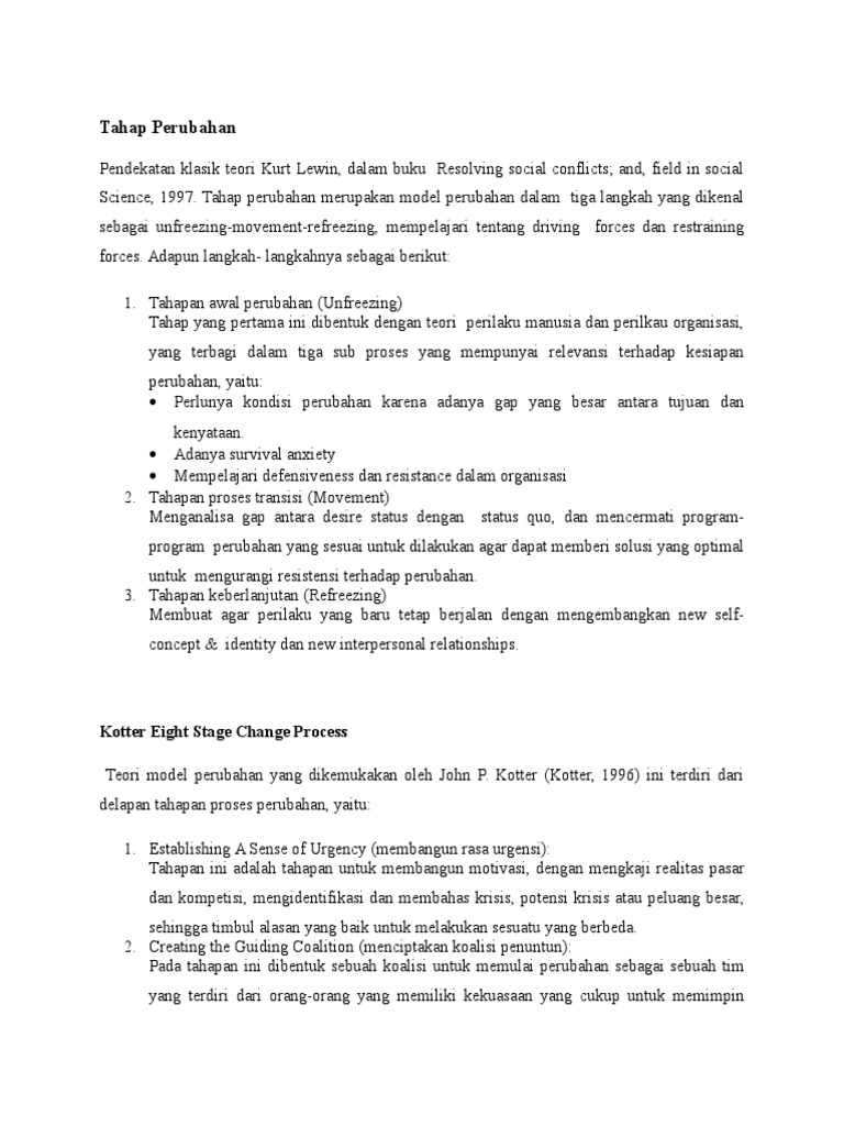 Tahap Perubahan | PDF