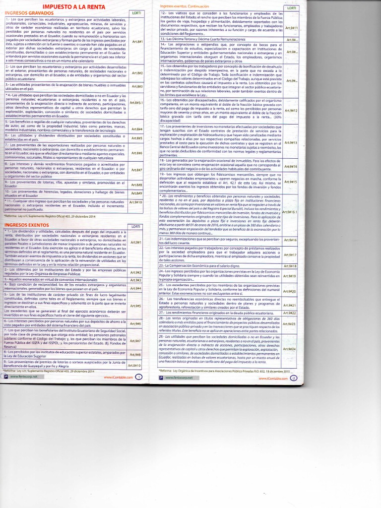 LA TABLA CONTABLE Informacion Contable Tributaria Laboral 2017 | PDF