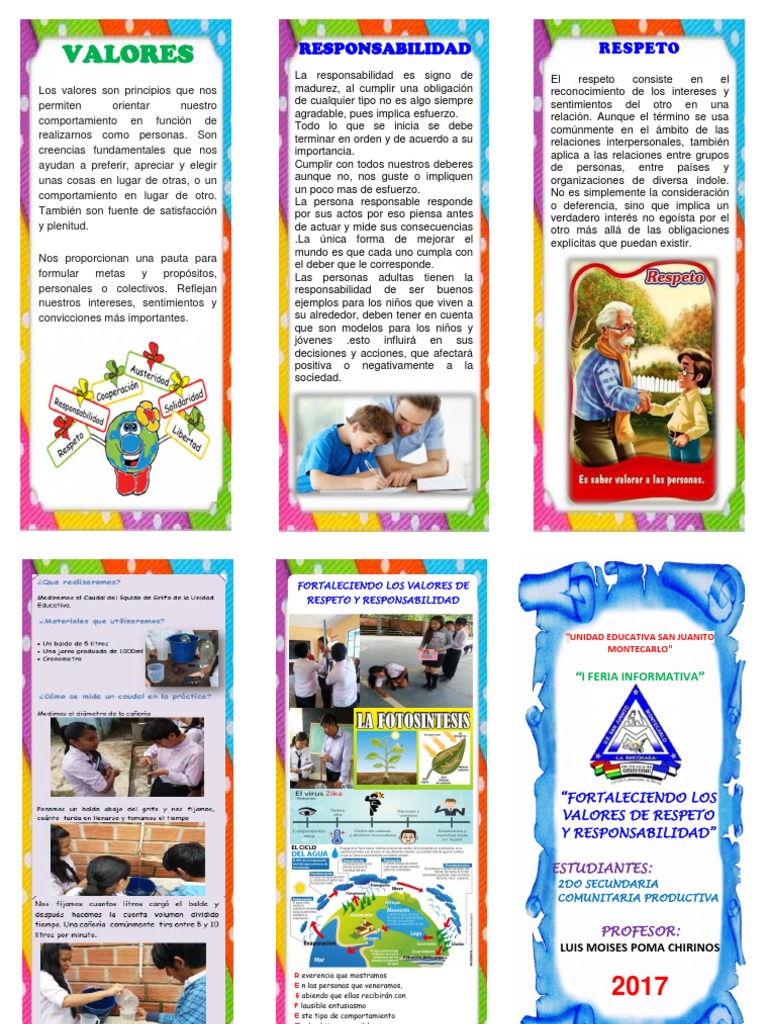 Triptico Valores | PDF | Tolerancia | Comportamiento