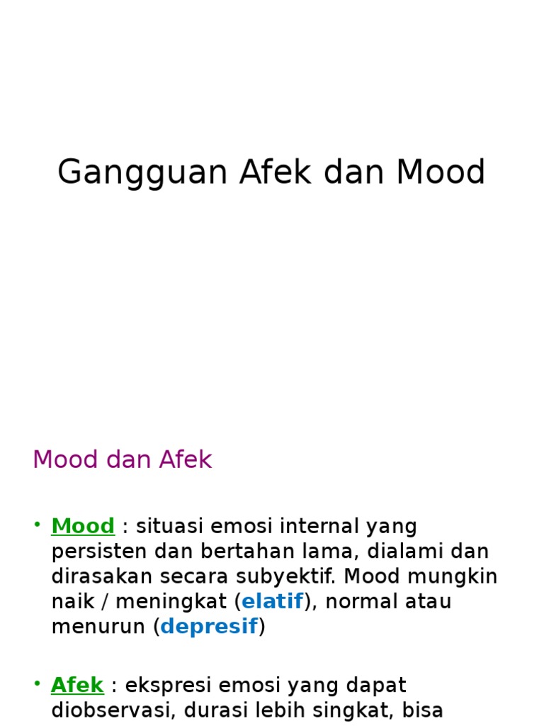 Gangguan Afek Dan Mood | PDF